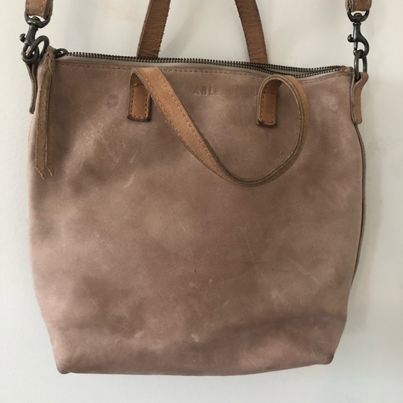 Able | Bags | Able Distressed Leather Crossbody Bag Guc | Poshmark